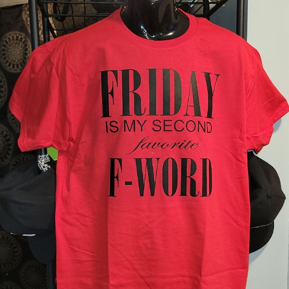 Hanes | Shirts | Vibrant Red Graphic Tee Fun Friday Statement | Poshmark